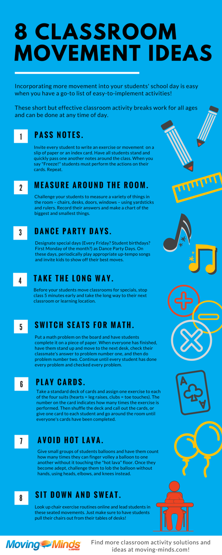 8 Classroom Movement Ideas [Infographic] | Moving Minds Blog